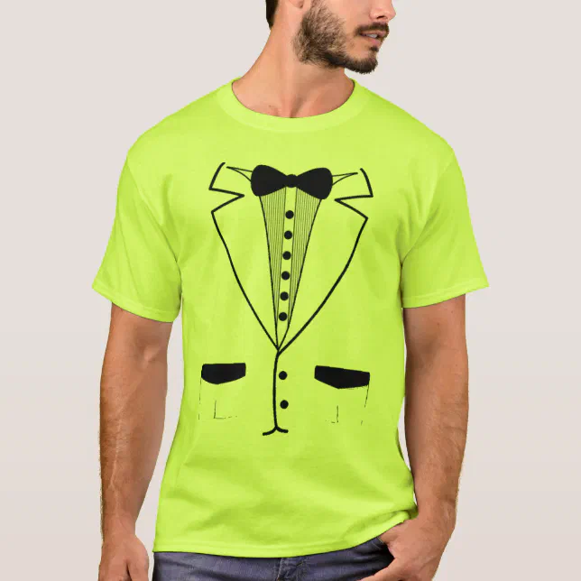 Neon Green Retro Tuxedo Sleeveless Shirt | Zazzle