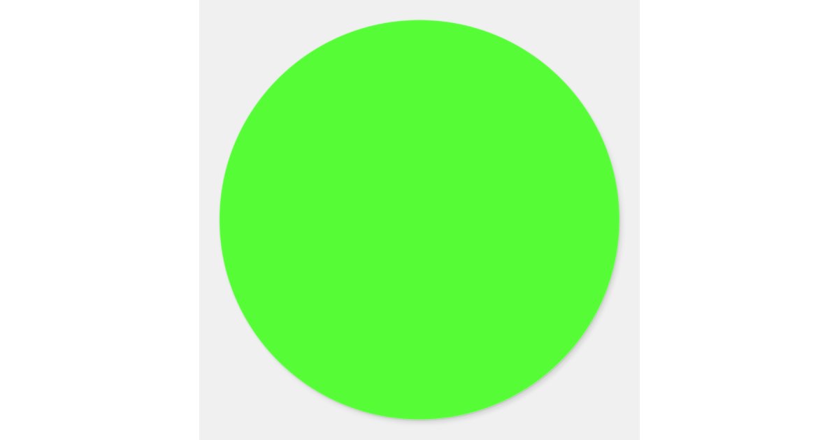 Neon Green Solid Color Classic Round Sticker | Zazzle