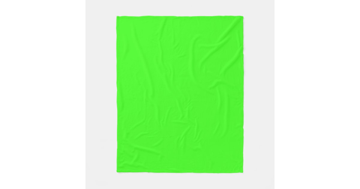 Neon Green Solid Color Fleece Blanket | Zazzle