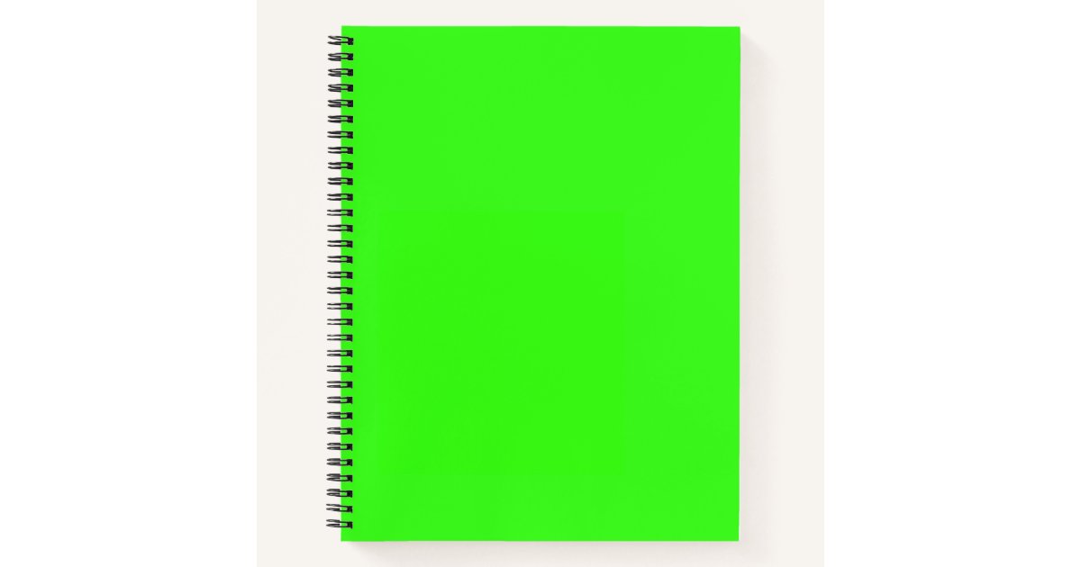 Neon Green Solid Color Notebook | Zazzle