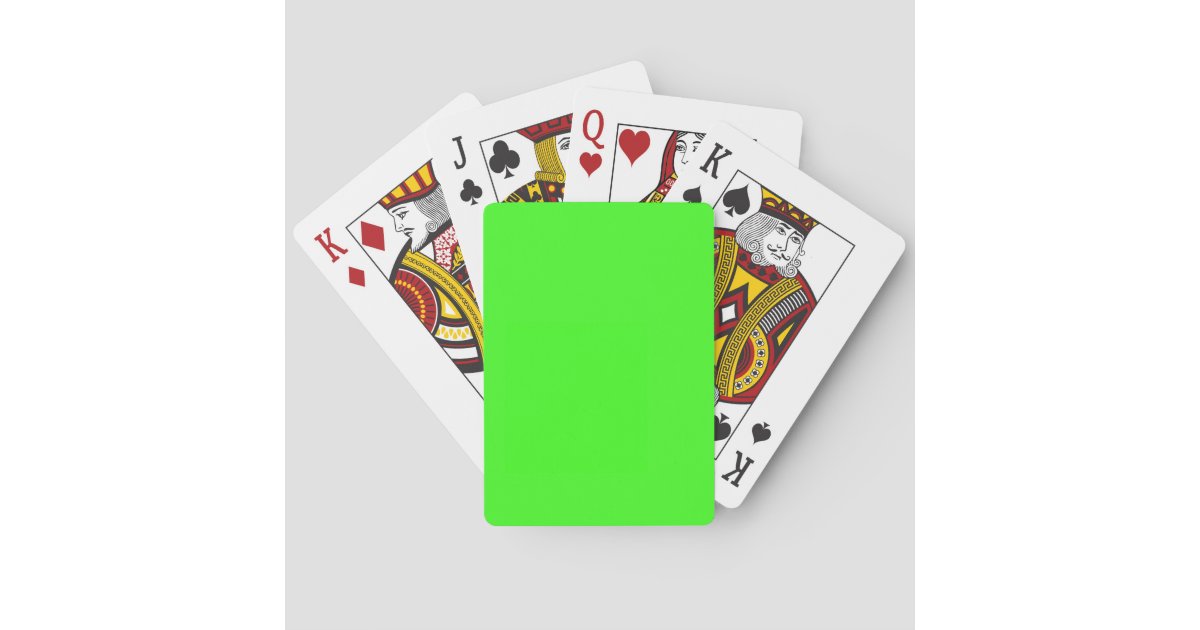 Neon Green Solid Color Poker Cards | Zazzle