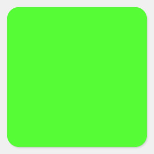 Neon Green Square Sticker | Zazzle