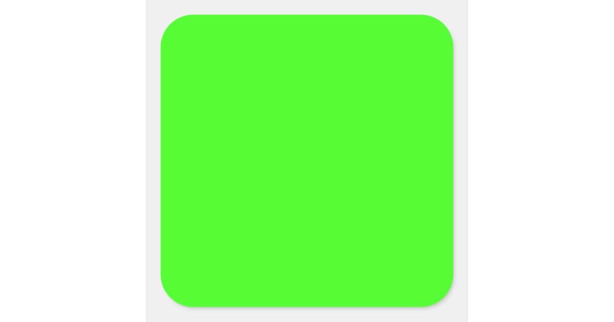 Neon Green Upscale Matching Color Square Sticker | Zazzle