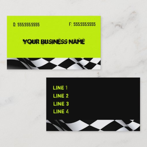 Neon Green with Flag Business Card | Zazzle
