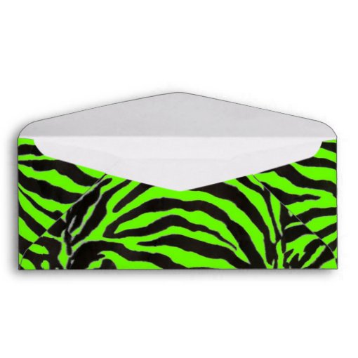 Neon Green Zebra Skin Texture Background Envelope | Zazzle