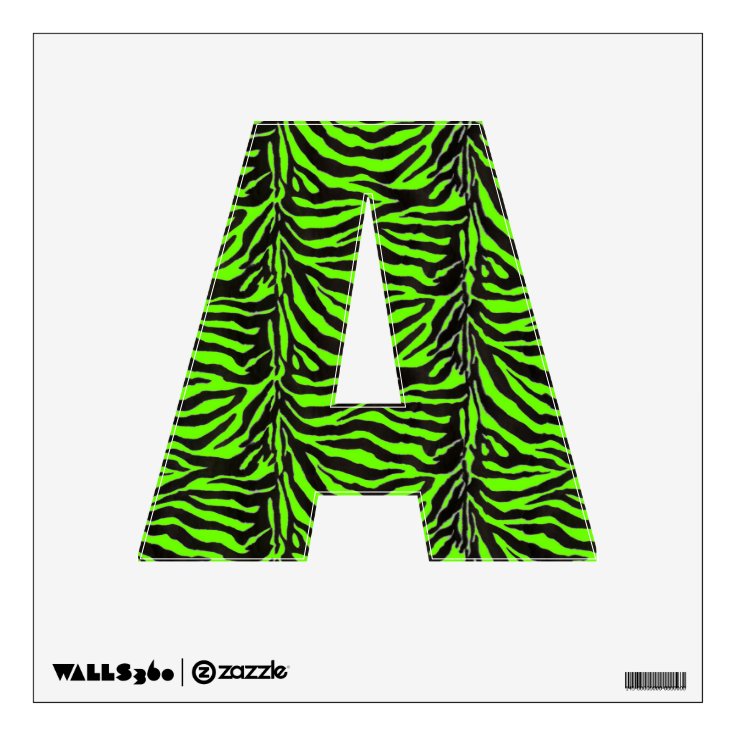 Neon Green Zebra Skin Texture Background Wall Sticker | Zazzle
