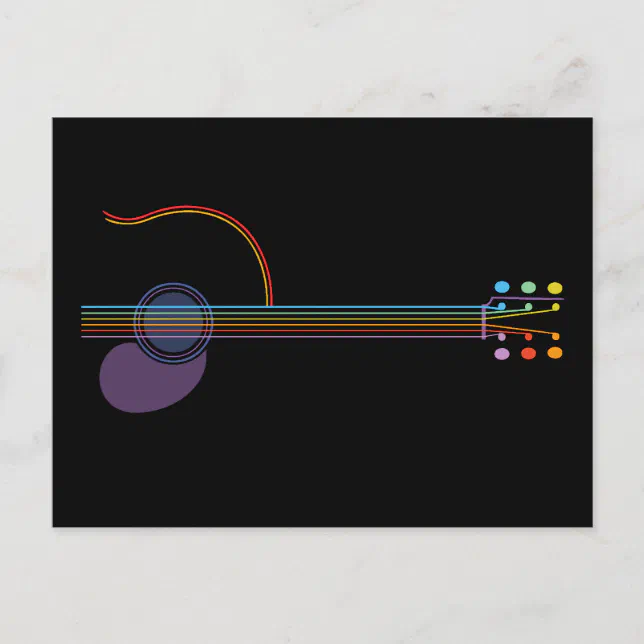 Neon Guitar Postcard | Zazzle