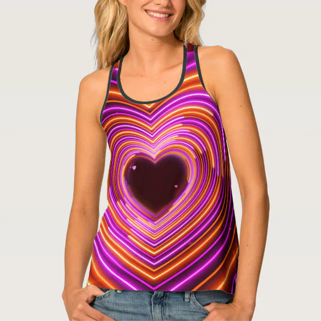 Neon Heart Tunne Tank Top | Zazzle