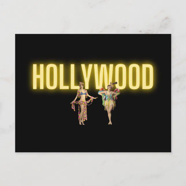 Neon Hollywood & Vintage Beauties Postcard | Zazzle