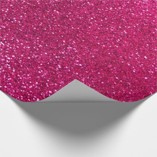 Neon hot pink glitter wrapping paper | Zazzle