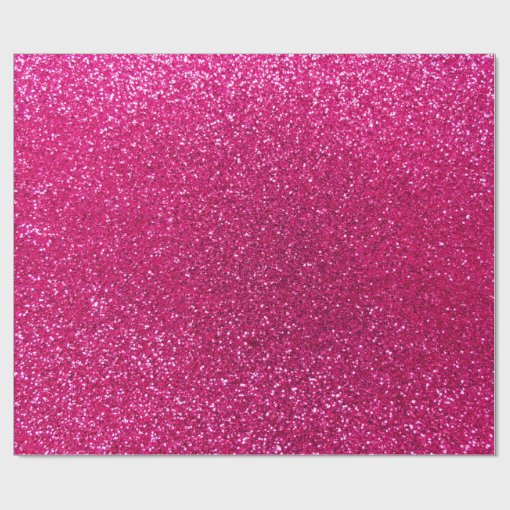 Neon hot pink glitter wrapping paper | Zazzle