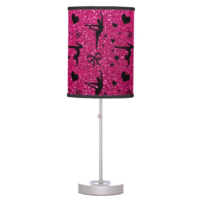 Neon hot pink gymnastics glitter pattern table lamp | Zazzle.com