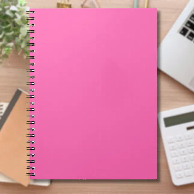 Neon Hot Pink Solid Color | Classic Notebook | Zazzle