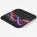Neon Infinity Symbol In Motion Paper Plates | Zazzle