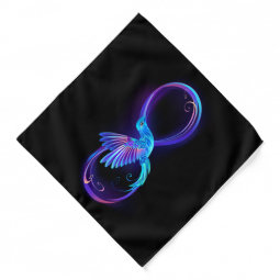 Neon Infinity Symbol with Glowing Hummingbird Bandana | Zazzle
