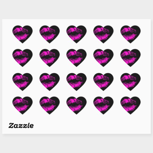 Neon Kiss Heart Sticker | Zazzle