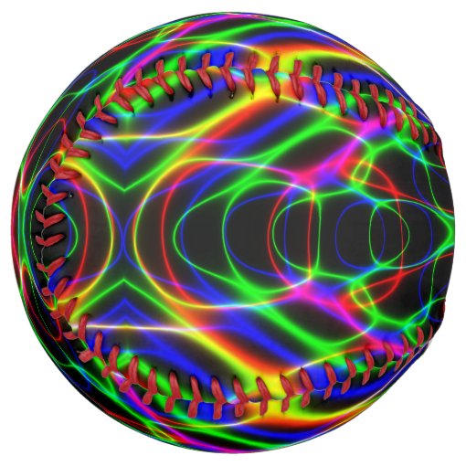 Neon Laser Light Psychedelic Abstract Softball | Zazzle