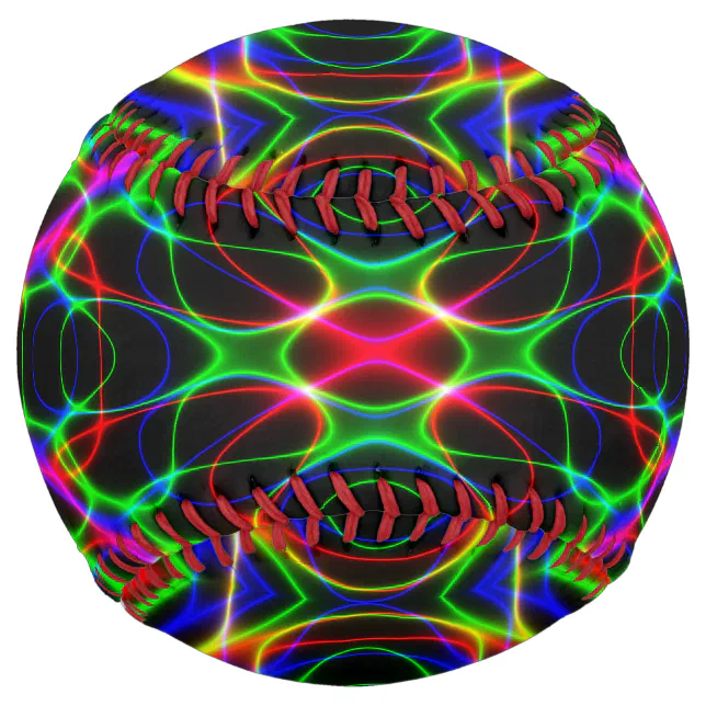 Neon Laser Light Psychedelic Abstract Softball | Zazzle