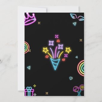 Neon Light 13th Birthday Invitation | Zazzle