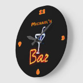 Neon Light BAR Personalized SIGN ManCave Large Clock | Zazzle