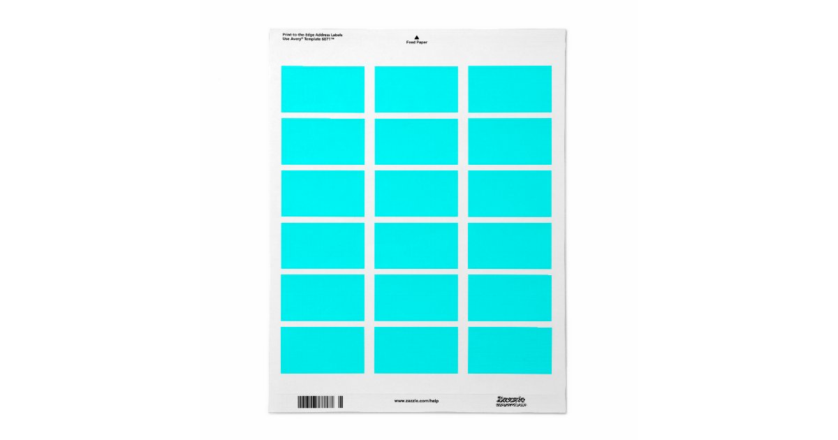 Neon light blue 00ffff label | Zazzle