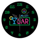 Neon Light Private Home Personalized Bar Clock | Zazzle.com