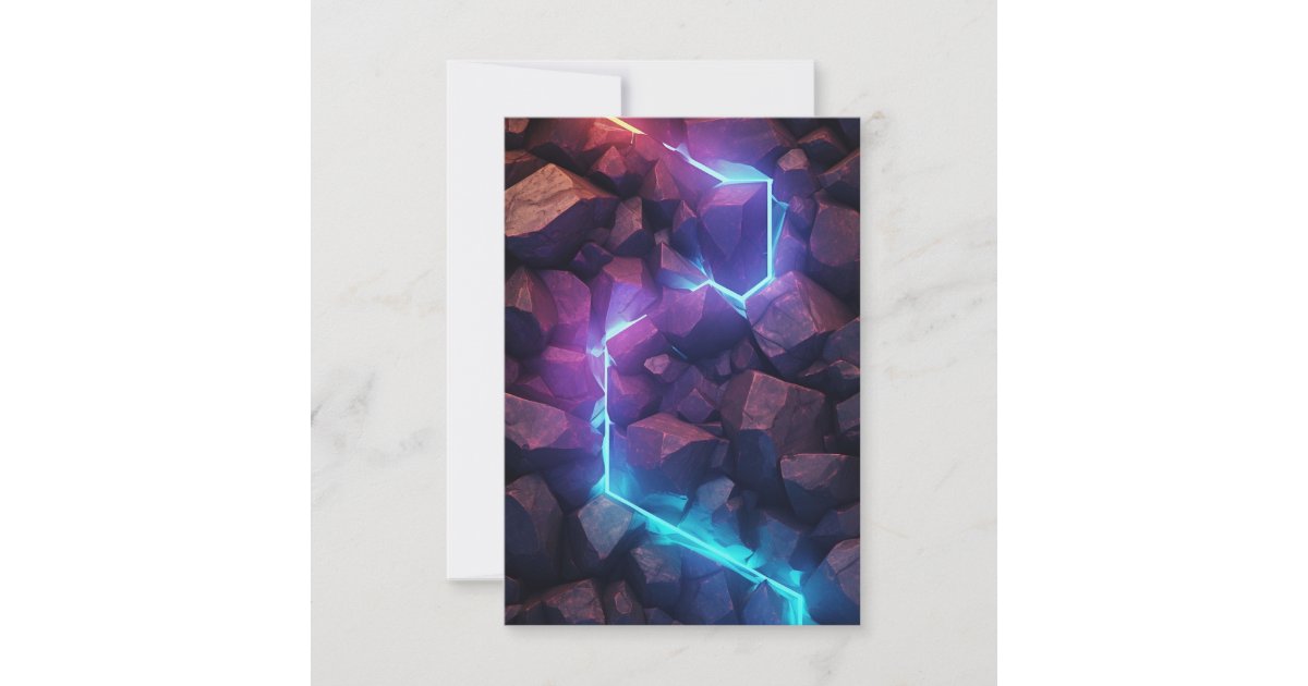Neon Light Rocks Invitation | Zazzle