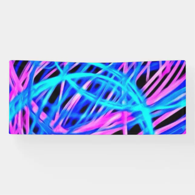 neon light show, blue banner | Zazzle