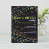 Neon Lights Glow in the Dark Party Invitation | Zazzle