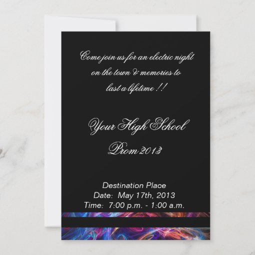 Neon Lights High School Prom Party Invitations | Zazzle