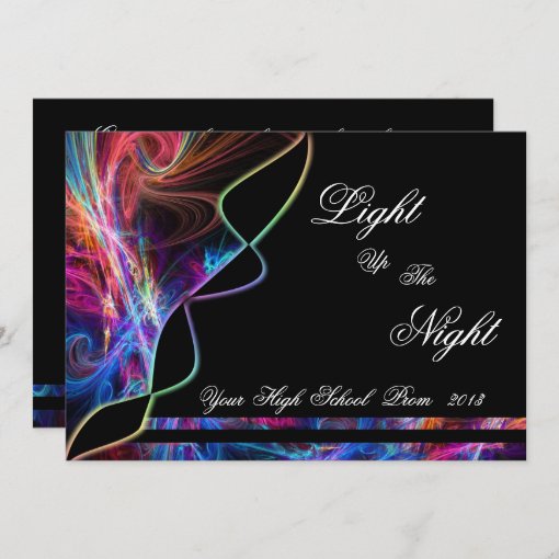 Neon Lights Prom Party Invitations | Zazzle