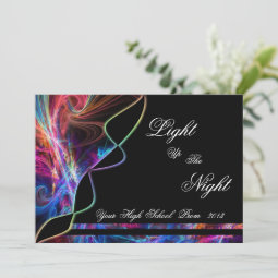 Neon Lights Prom Party Invitations | Zazzle