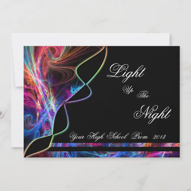 Neon Lights Prom Party Invitations | Zazzle