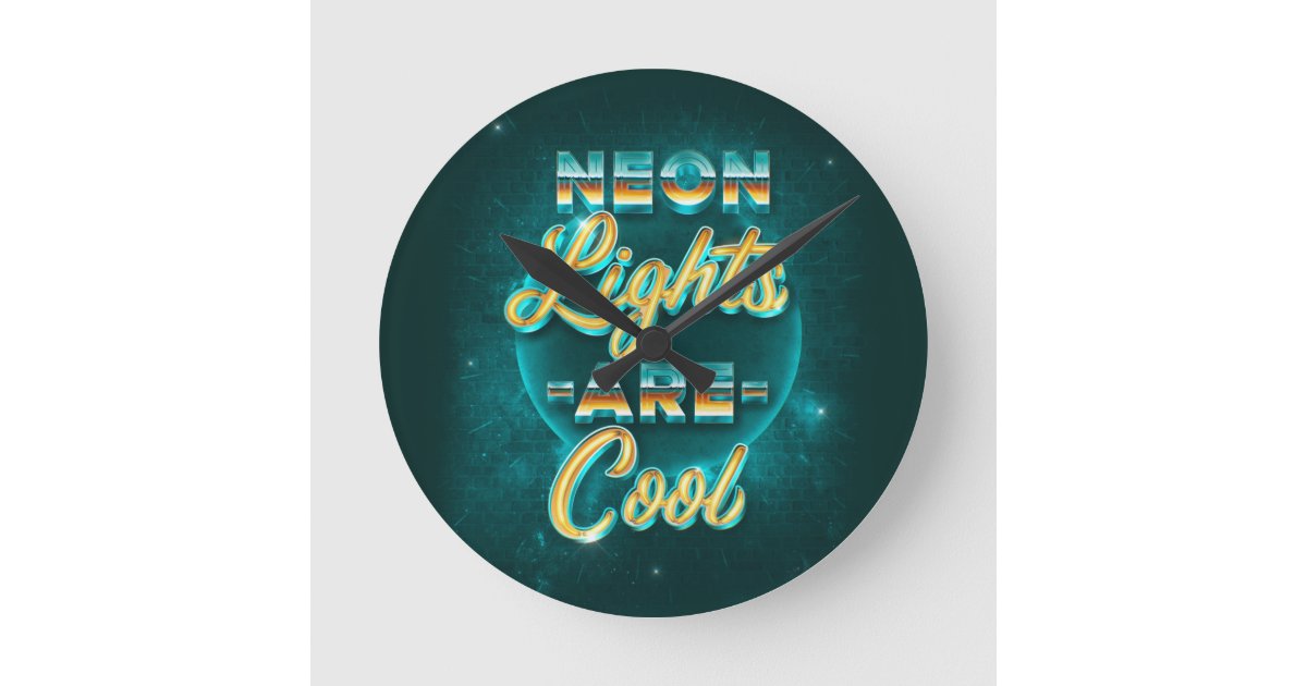 Neon Lights Wall Clock | Zazzle