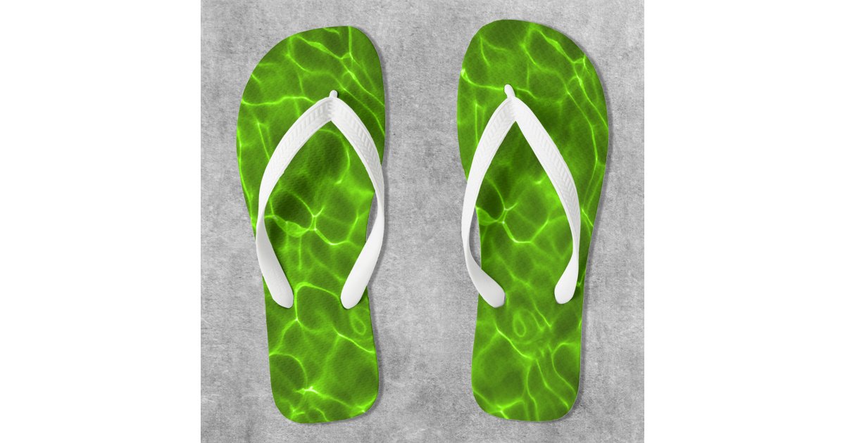 Neon Lime Green Swimming Pool Flip Flops | Zazzle