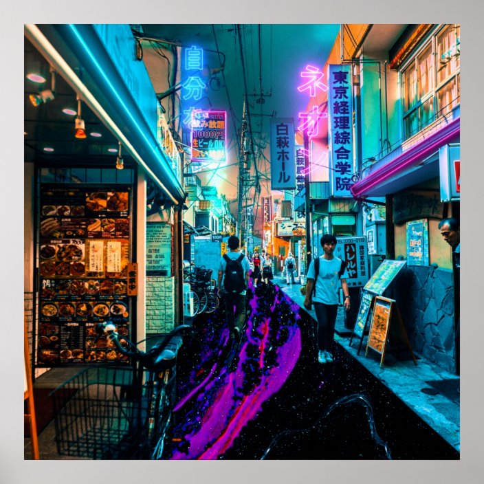 neon market poster | Zazzle.com