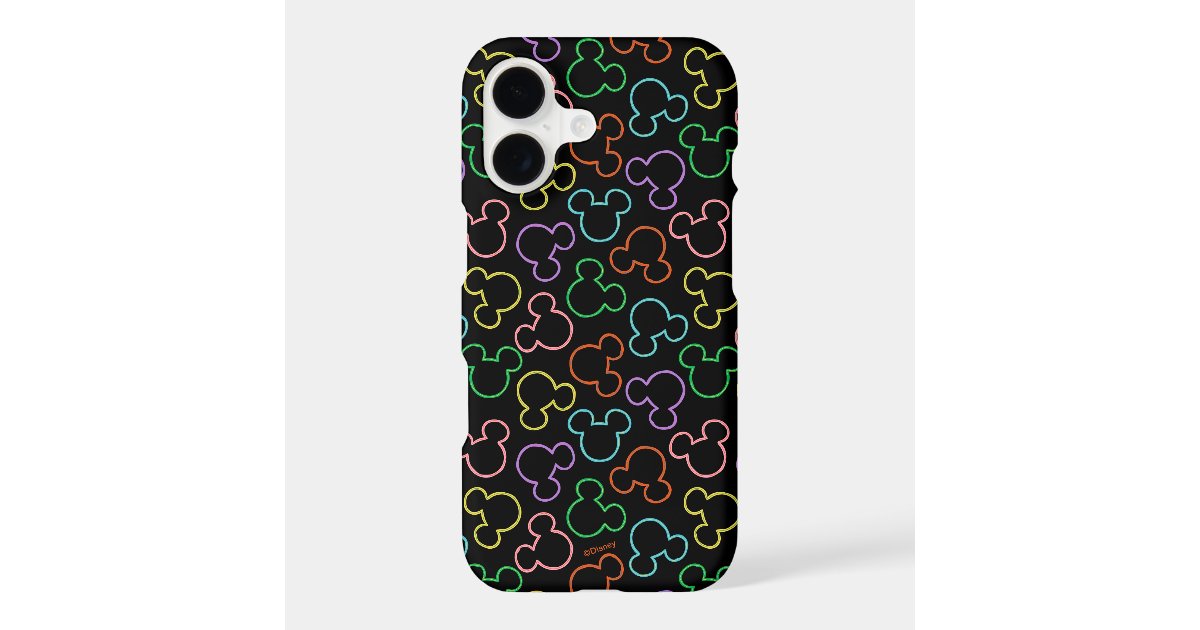 Neon Mickey Mouse Icon Toss Pattern Case-Mate iPhone Case | Zazzle