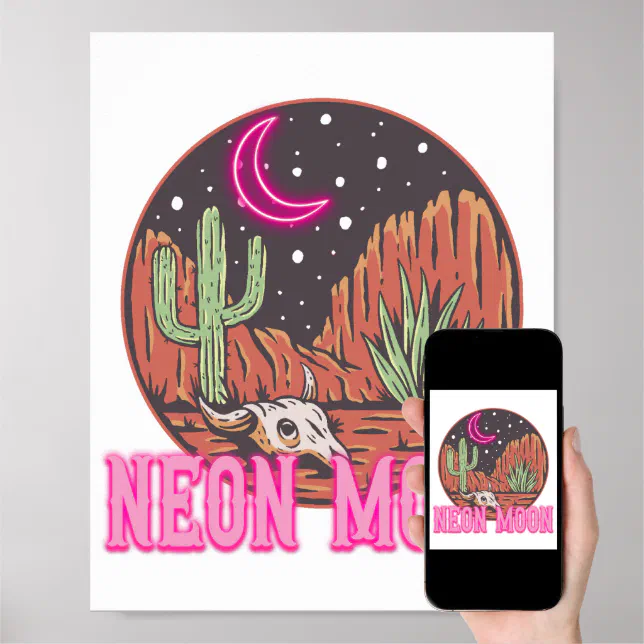 Neon Moon Poster | Zazzle