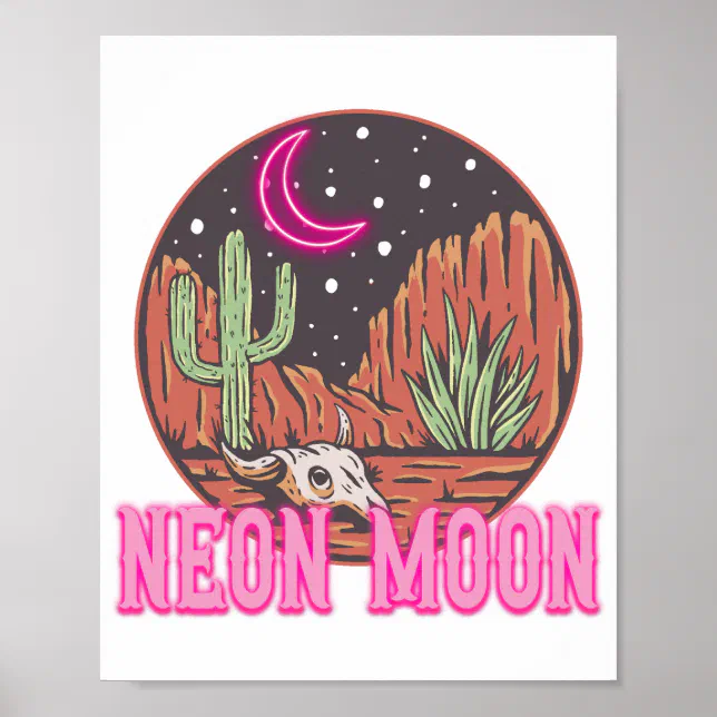 Neon Moon Poster | Zazzle