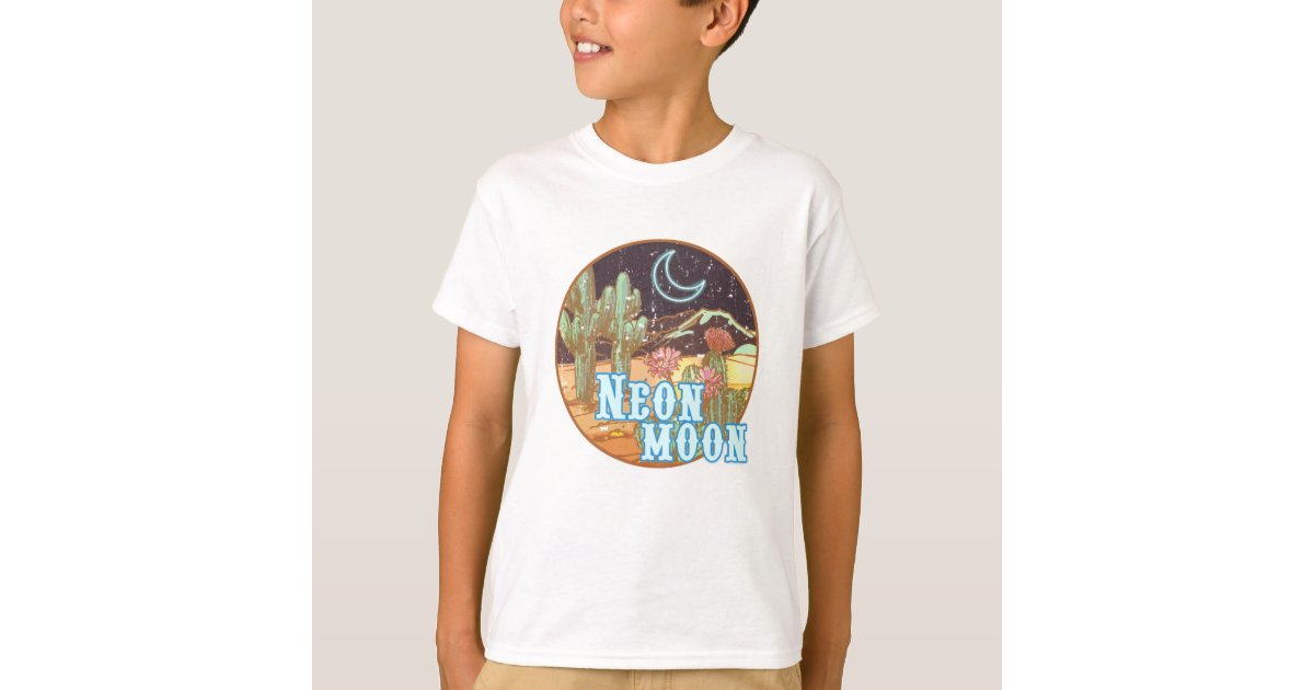 Neon Moon Retro Western T-Shirt | Zazzle
