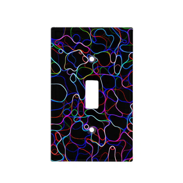 Neon Multicolor Lines Light Switch Cover | Zazzle