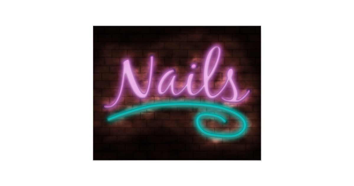 Neon Nails Sign | Zazzle
