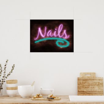 Neon Nails Sign | Zazzle
