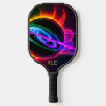 Neon Nebula with Monogram Pickleball Paddle | Zazzle
