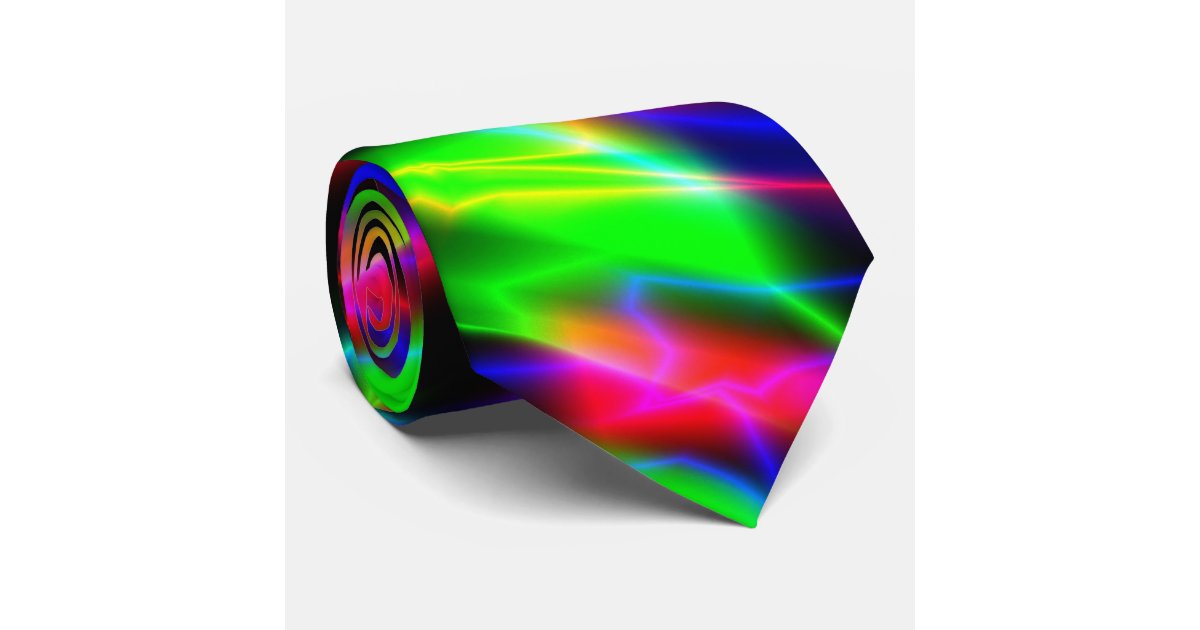Neon Night Neck Tie | Zazzle