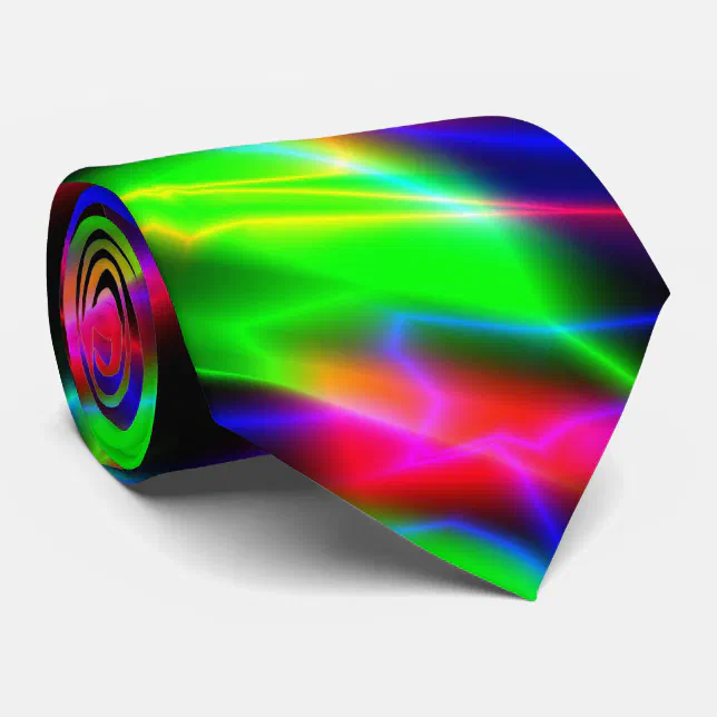 Neon Night Neck Tie | Zazzle