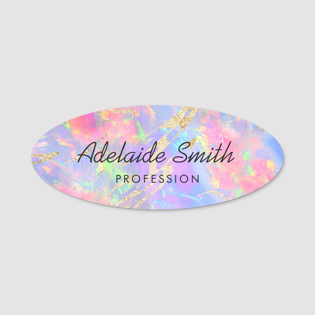 neon opal name tag | Zazzle