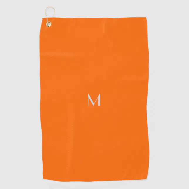 neon orange - add monogram golf towel | Zazzle