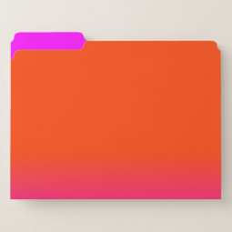 Neon Orange and Hot Pink Ombre Shade Color Fade File Folder | Zazzle