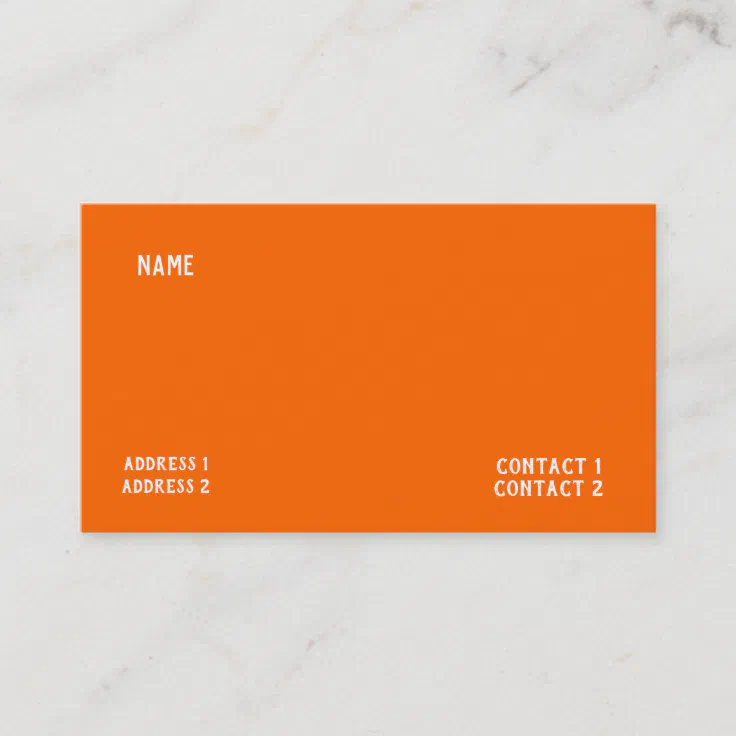 neon orange solid color business card | Zazzle